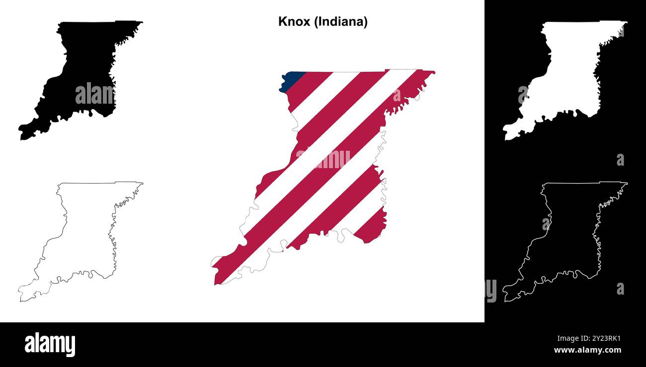 Knox County (Indiana) outline map set Stock Vector Image & Art - Alamy