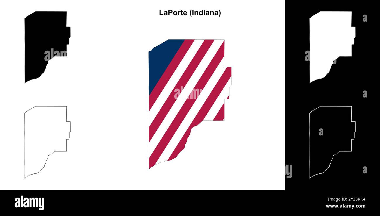 LaPorte County (Indiana) outline map set Stock Vector Image & Art - Alamy