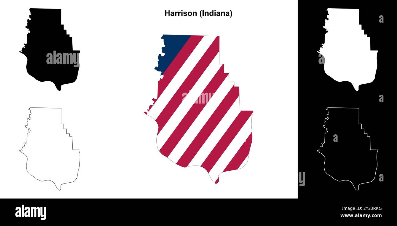 Harrison County (Indiana) outline map set Stock Vector Image & Art - Alamy