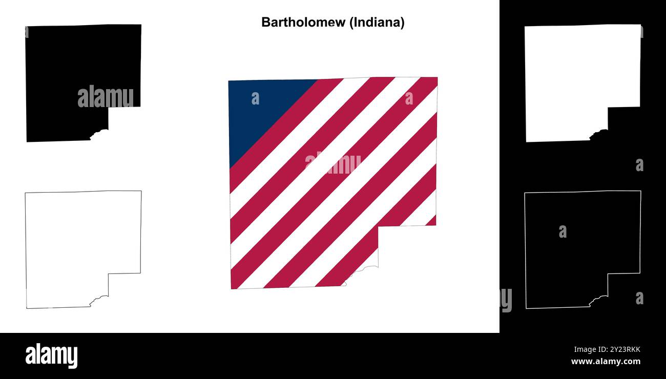 Bartholomew County (Indiana) outline map set Stock Vector Image & Art ...