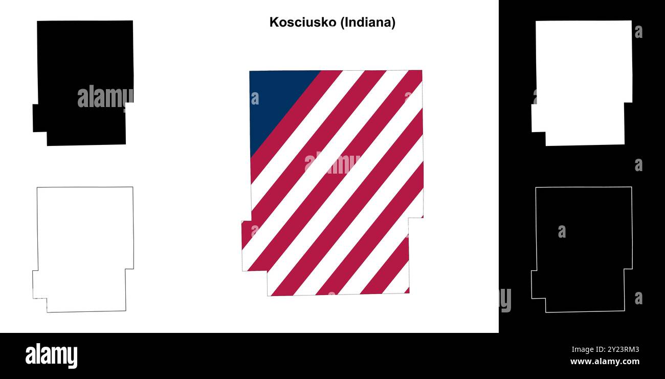 Kosciusko county map hi-res stock photography and images - Alamy