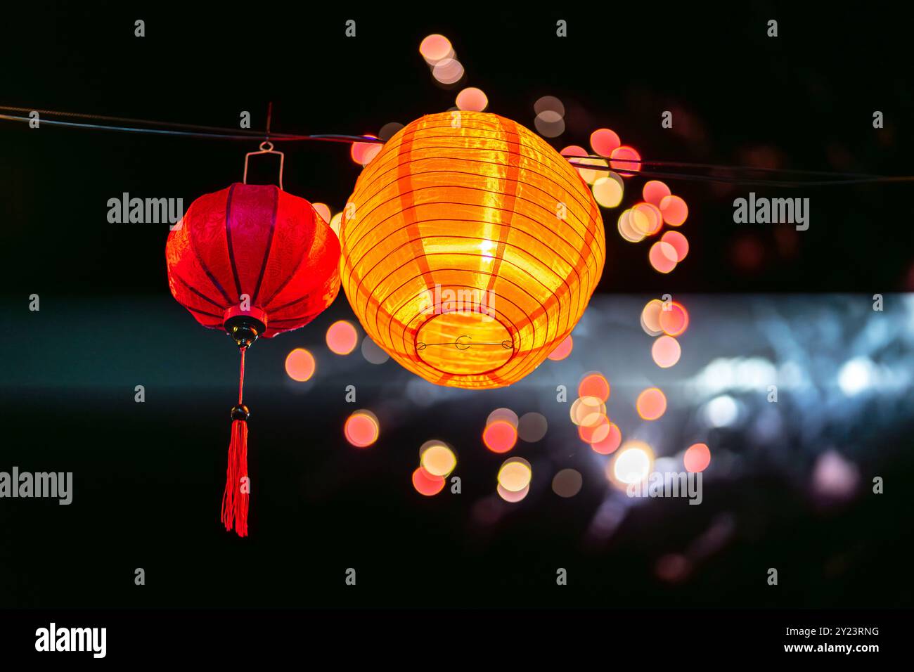 Fireworks at the 2024 Vietnamese Lantern Festival Stock Photo - Alamy