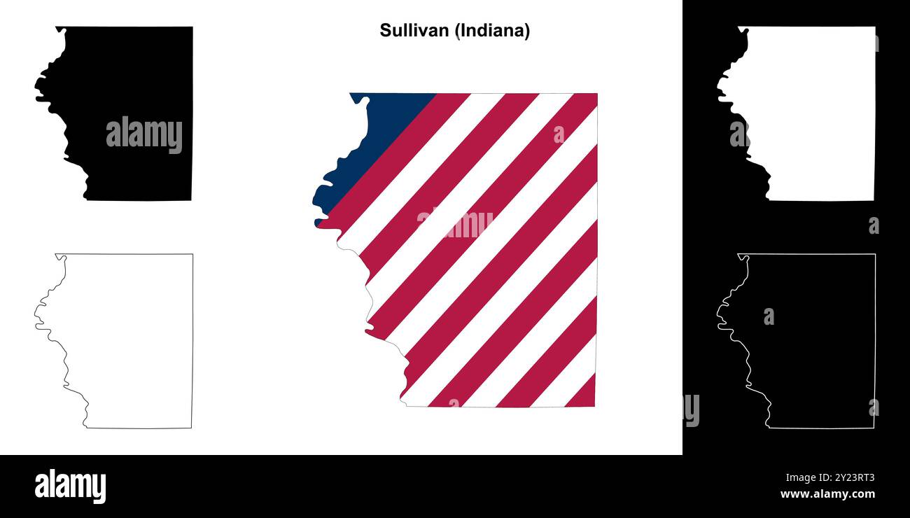 Sullivan County (Indiana) outline map set Stock Vector Image & Art - Alamy