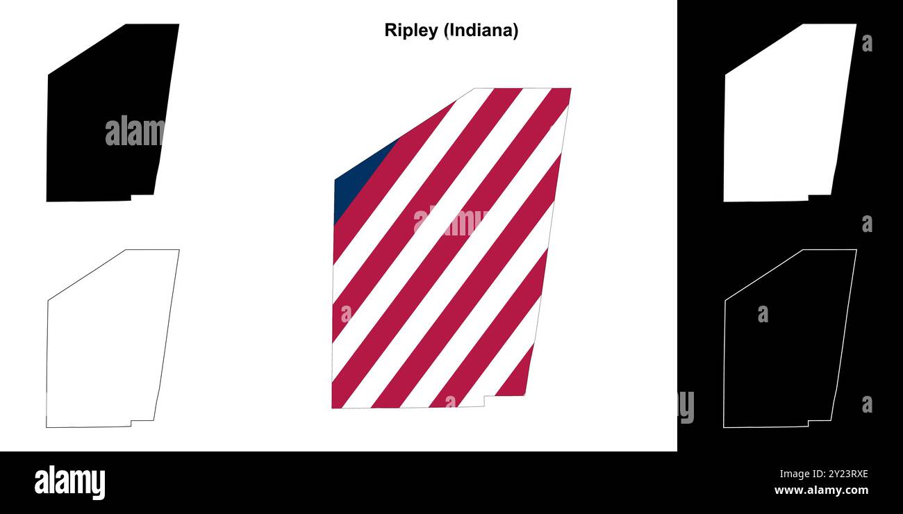Ripley County (Indiana) outline map set Stock Vector Image & Art - Alamy