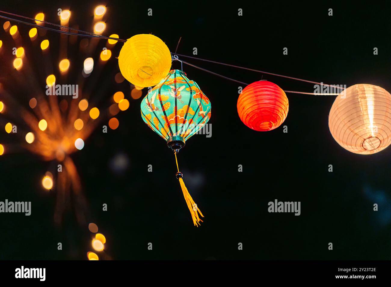 Fireworks at the 2024 Vietnamese Lantern Festival Stock Photo - Alamy