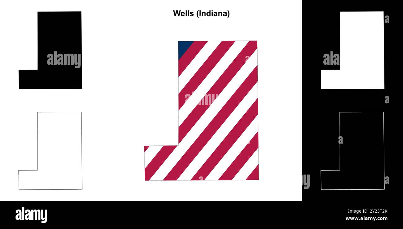 Wells County (Indiana) outline map set Stock Vector Image & Art - Alamy