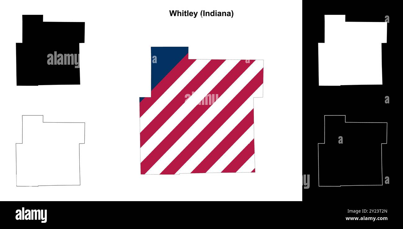 Whitley County (Indiana) outline map set Stock Vector Image & Art - Alamy