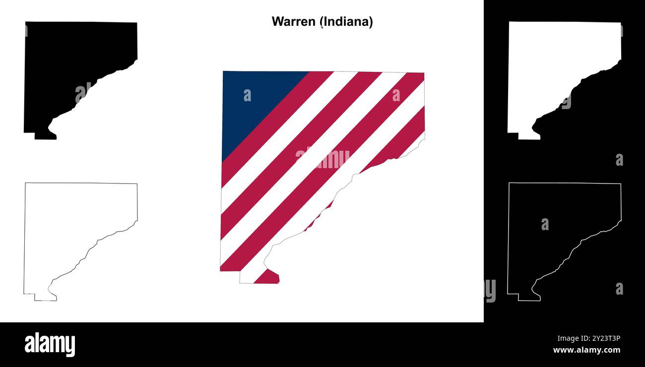 Warren County (Indiana) outline map set Stock Vector Image & Art - Alamy