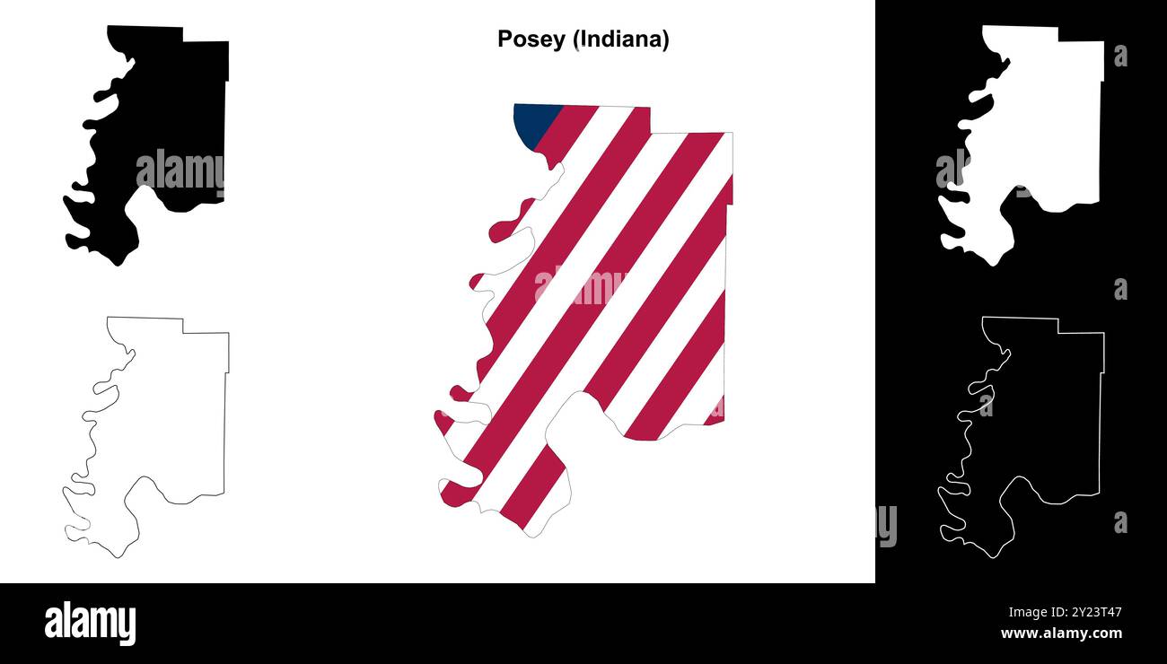 Posey County (Indiana) outline map set Stock Vector Image & Art - Alamy