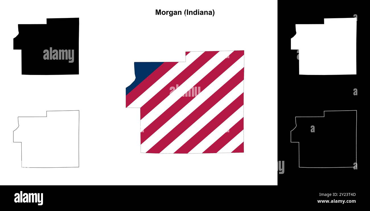 Morgan County (Indiana) outline map set Stock Vector Image & Art - Alamy