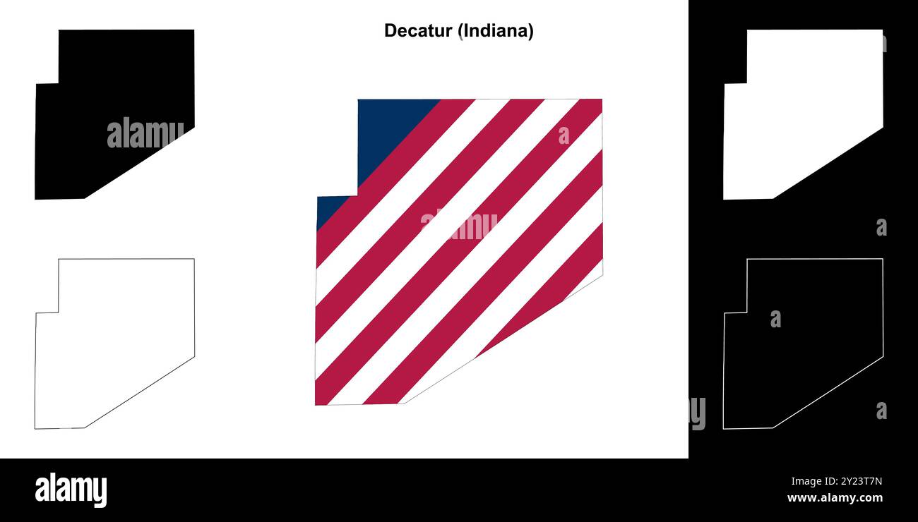 Decatur County (Indiana) outline map set Stock Vector Image & Art - Alamy