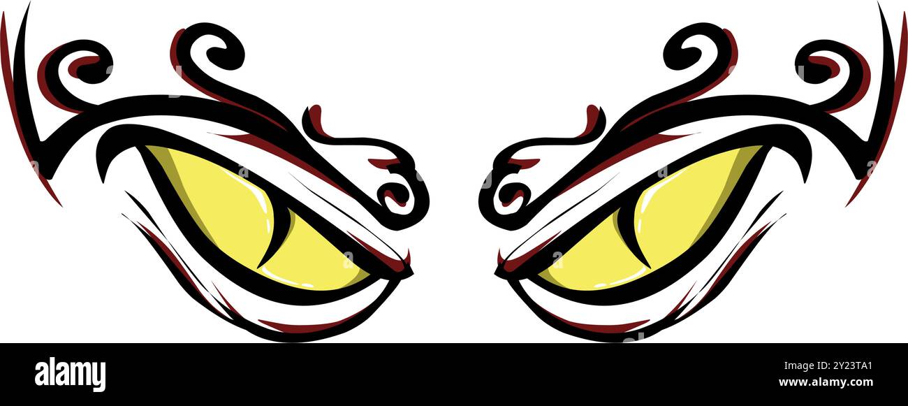 Cartoon angry expression eye design with transparent background ...