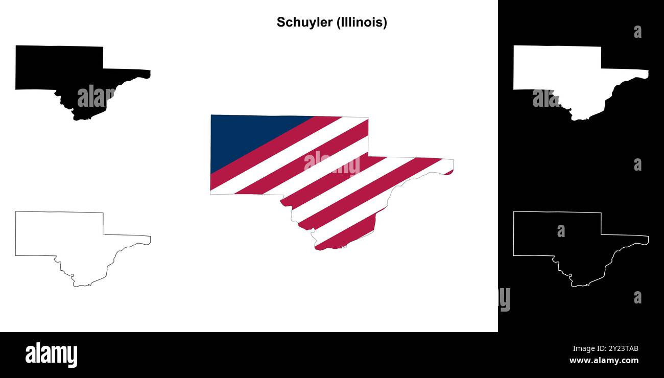 Schuyler County (Illinois) outline map set Stock Vector Image & Art - Alamy