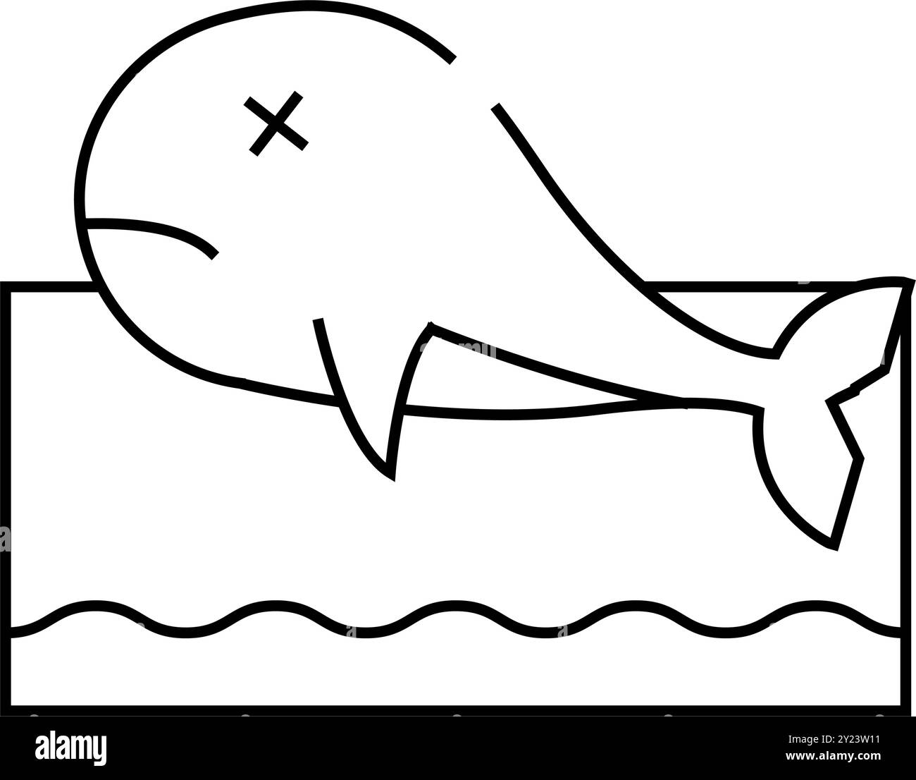 fish death line icon vector symbol illustration Stock Vector Image ...