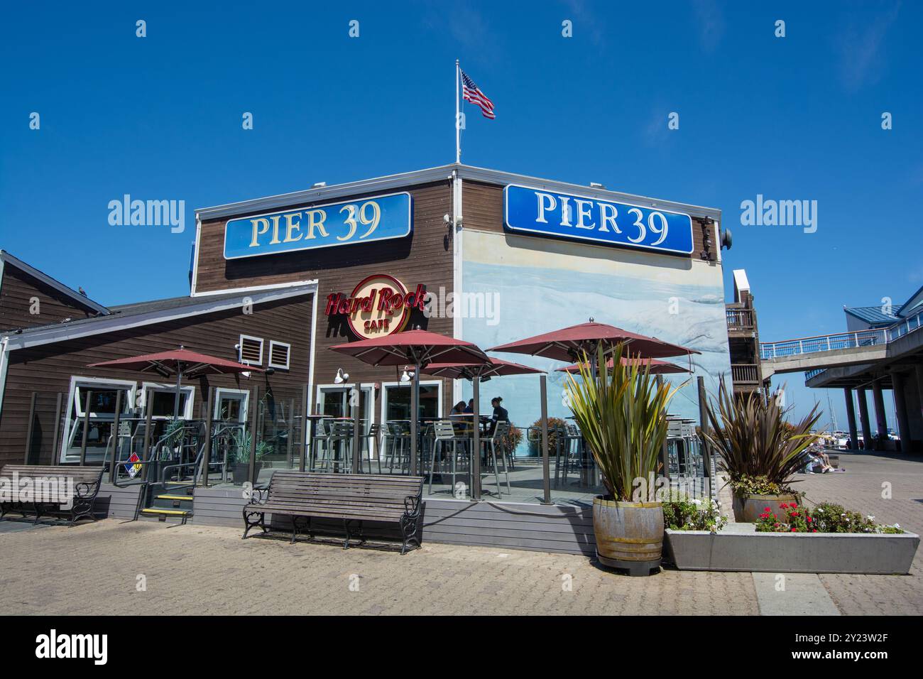 A picture of the signs of Pier 39 in San Francisco, California Stock ...
