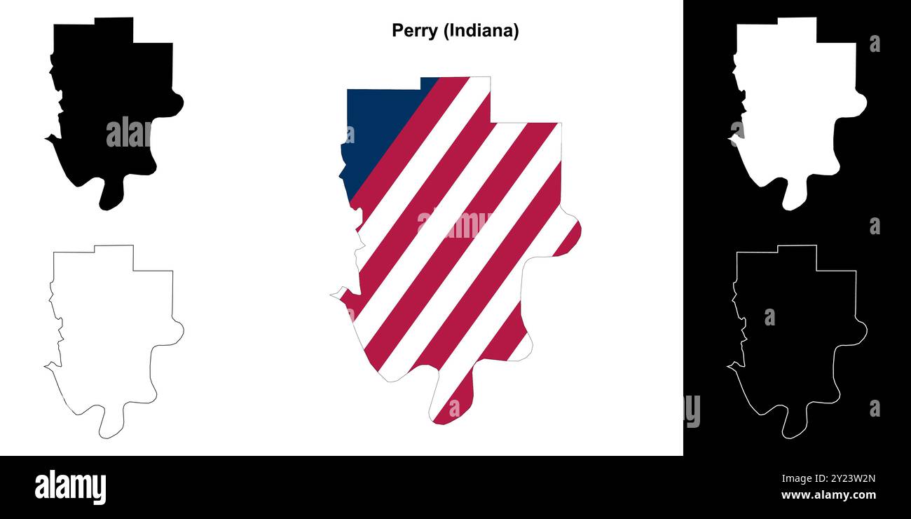 Perry County (Indiana) outline map set Stock Vector Image & Art - Alamy