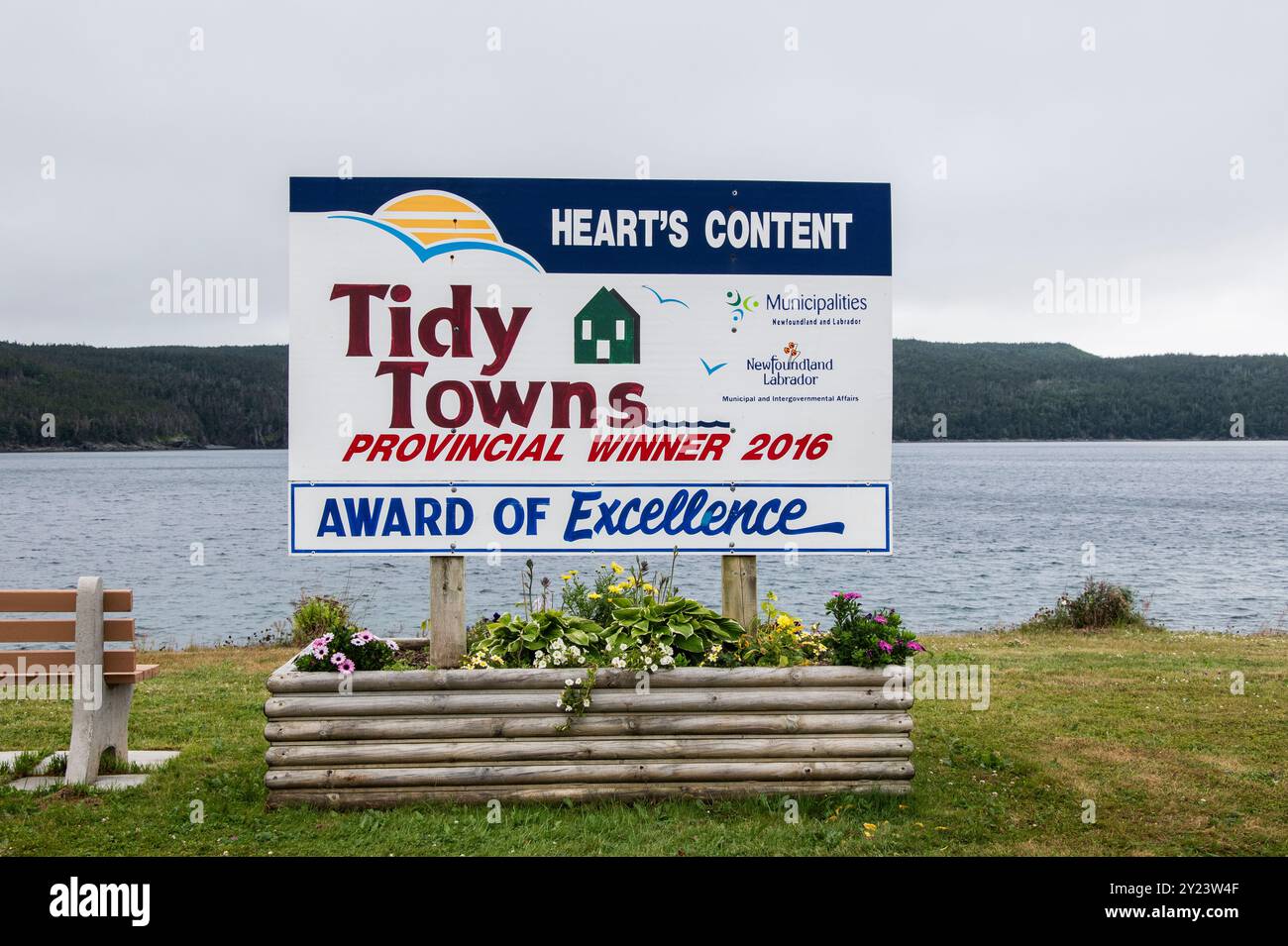 Tidy Towns Heart's Content sign on NL 80 in Newfoundland & Labrador ...