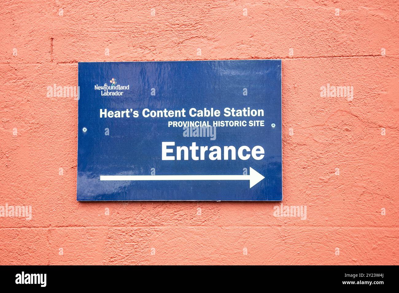 Cable Station Provincial Historic Site entrance sign in Heart's Content ...