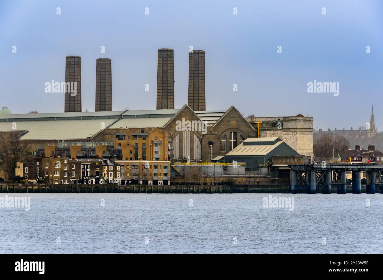 Greenwich power station viewed from the Thames path Stock Photo - Alamy