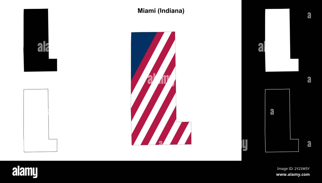 Miami County (Indiana) outline map set Stock Vector Image & Art - Alamy