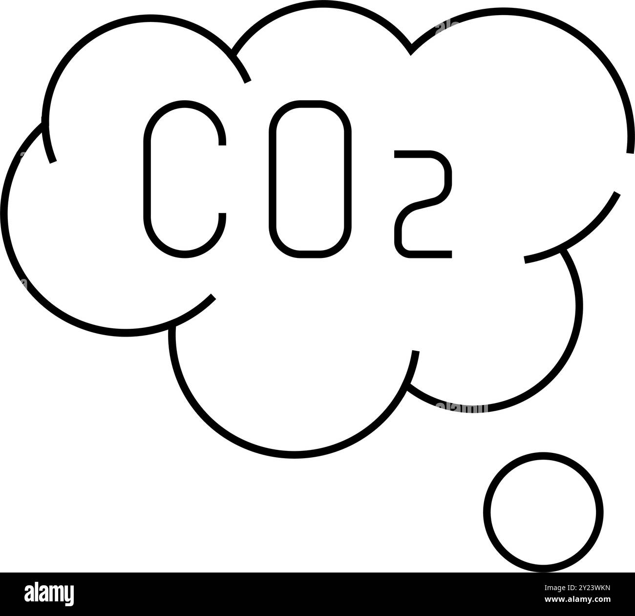 co2 cloud line icon vector symbol illustration Stock Vector Image & Art ...