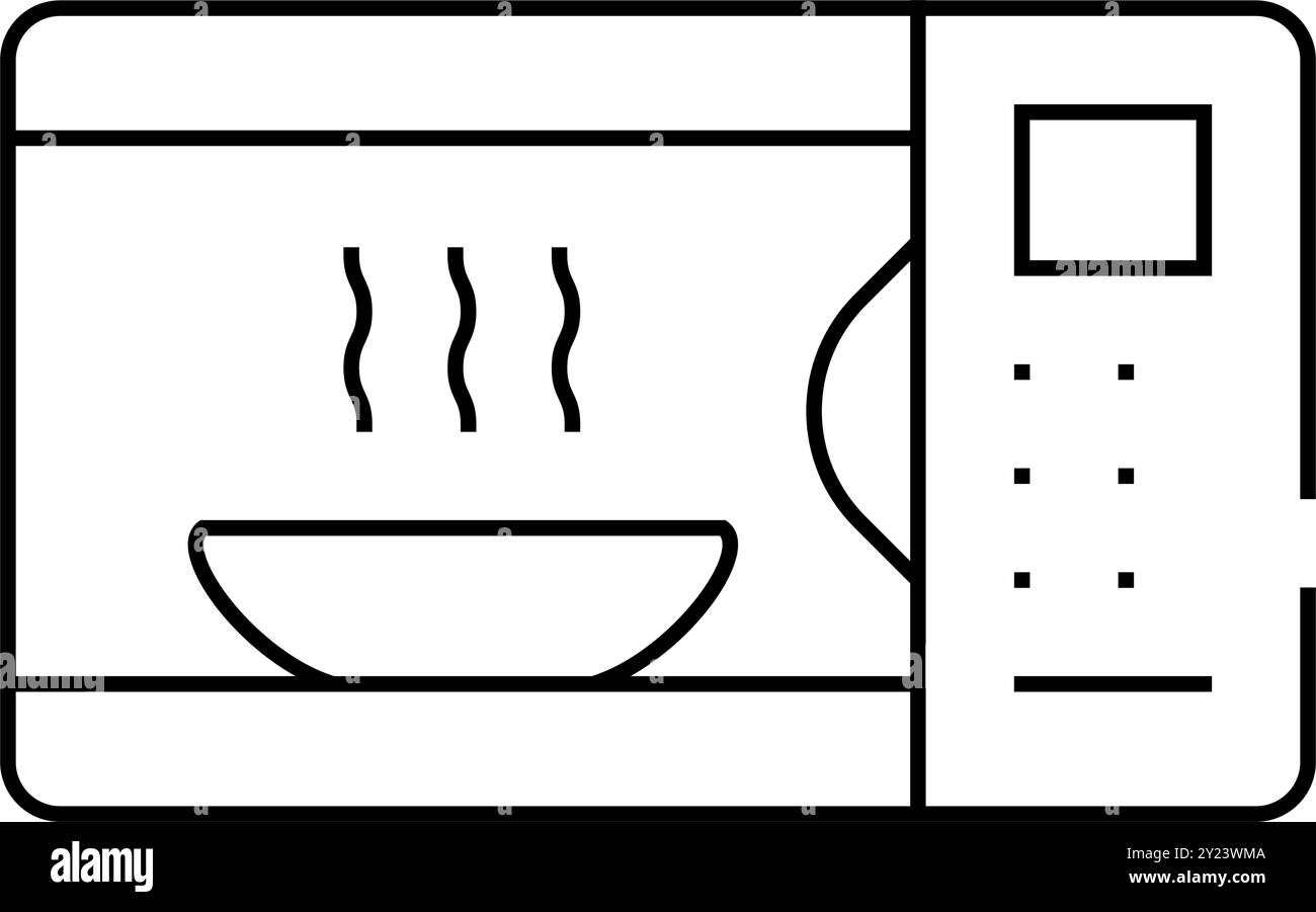 microwave oven line icon vector symbol illustration Stock Vector Image ...