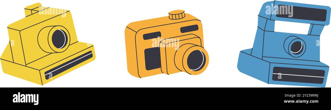 Instant camera. Professional photo equipment. Vector illustration Stock ...