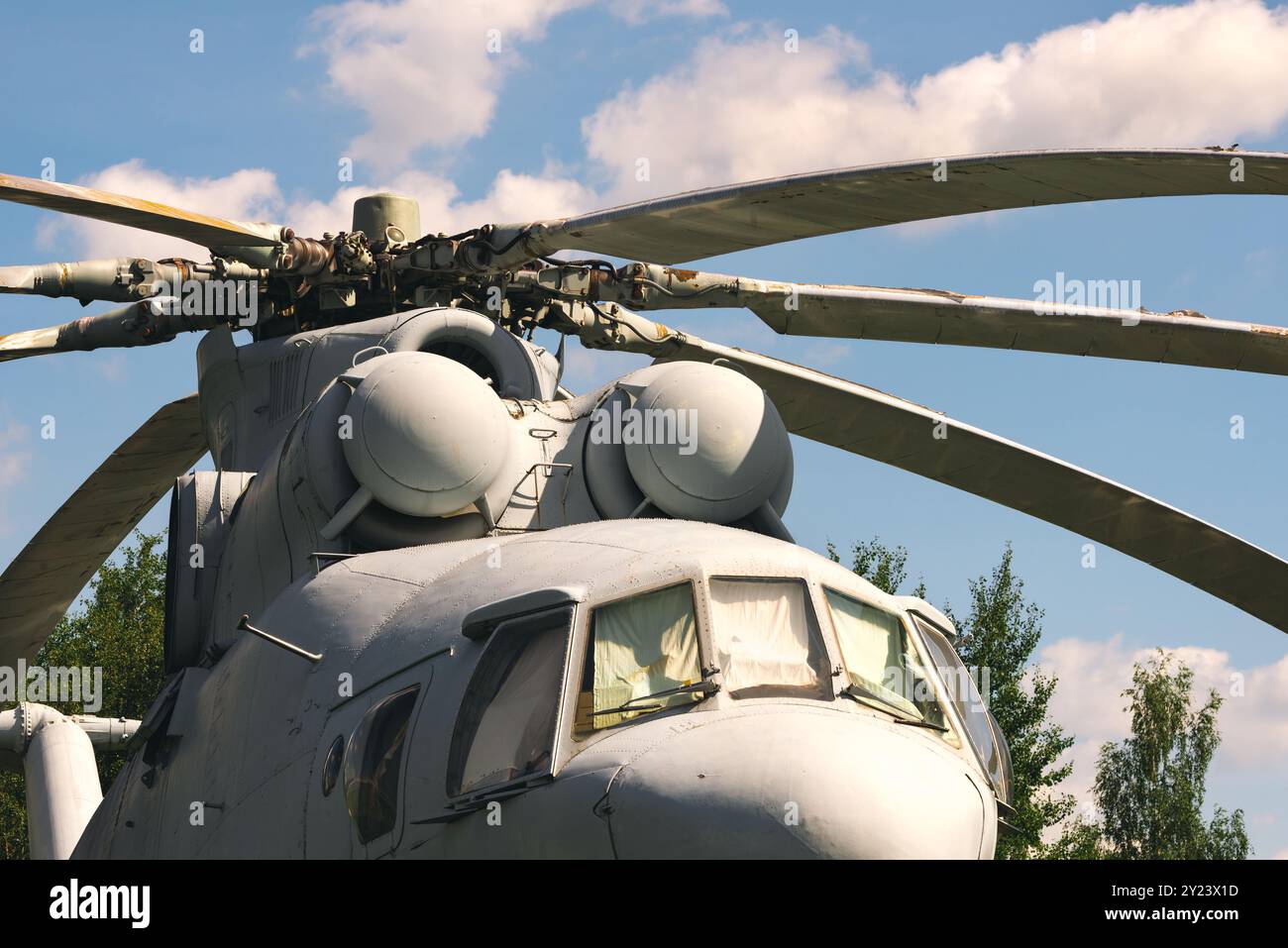 Old rusty scrapped main rotor system russian aviation helicopter ...