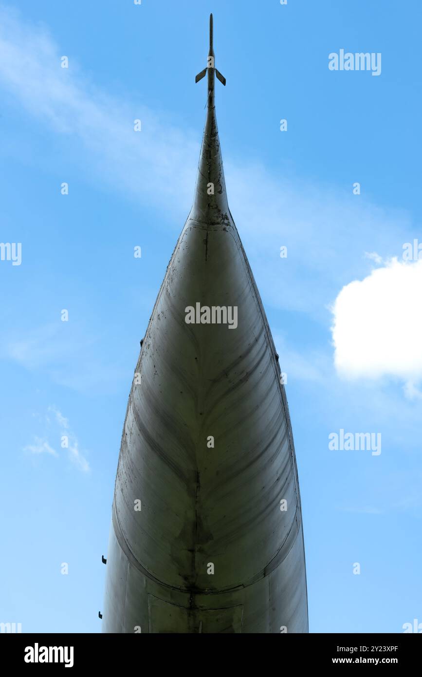Concept of front view of Soviet supersonic strategic bomber fore-body ...