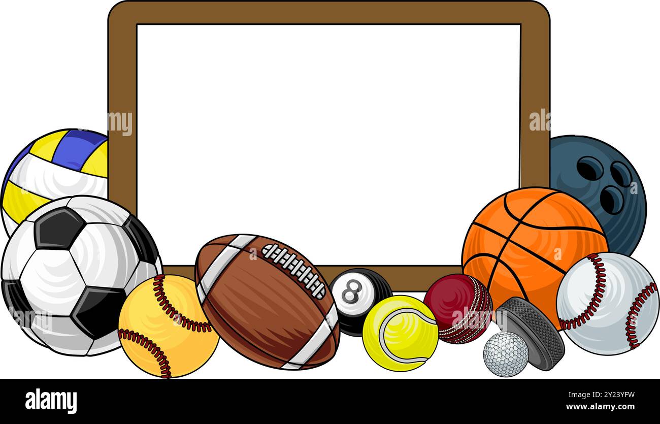 Sport Ball Sign Sports Balls Background Frame Stock Vector Image & Art ...