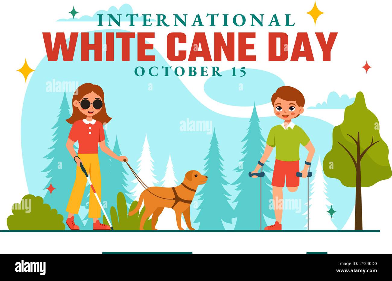 International White Cane Day Vector Illustration on 15 October ...