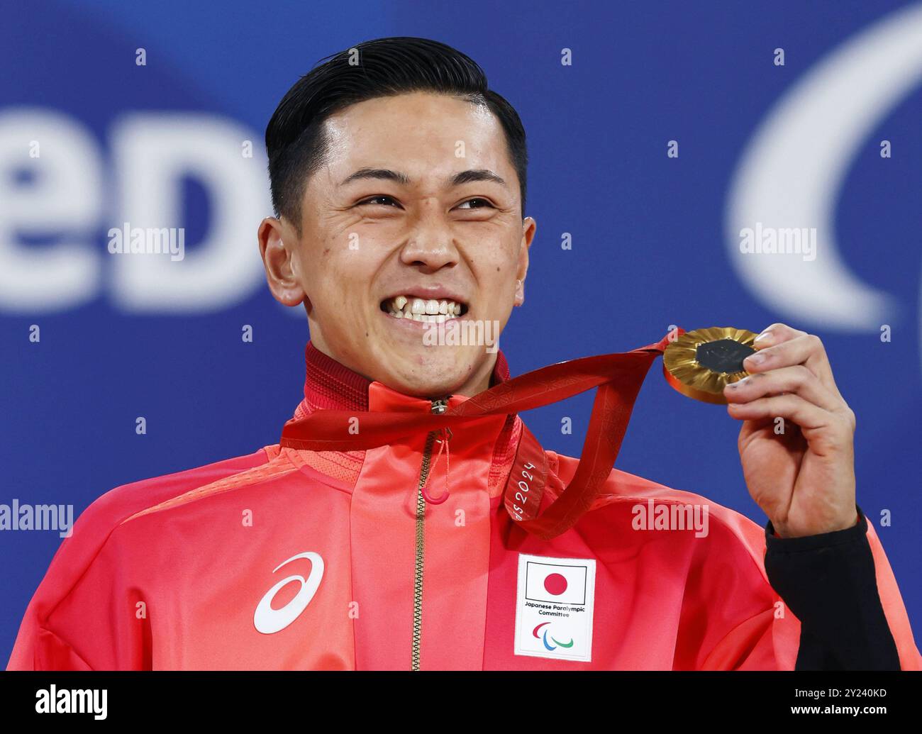 Japan's Tokito Oda celebrates after winning the men's wheelchair tennis ...