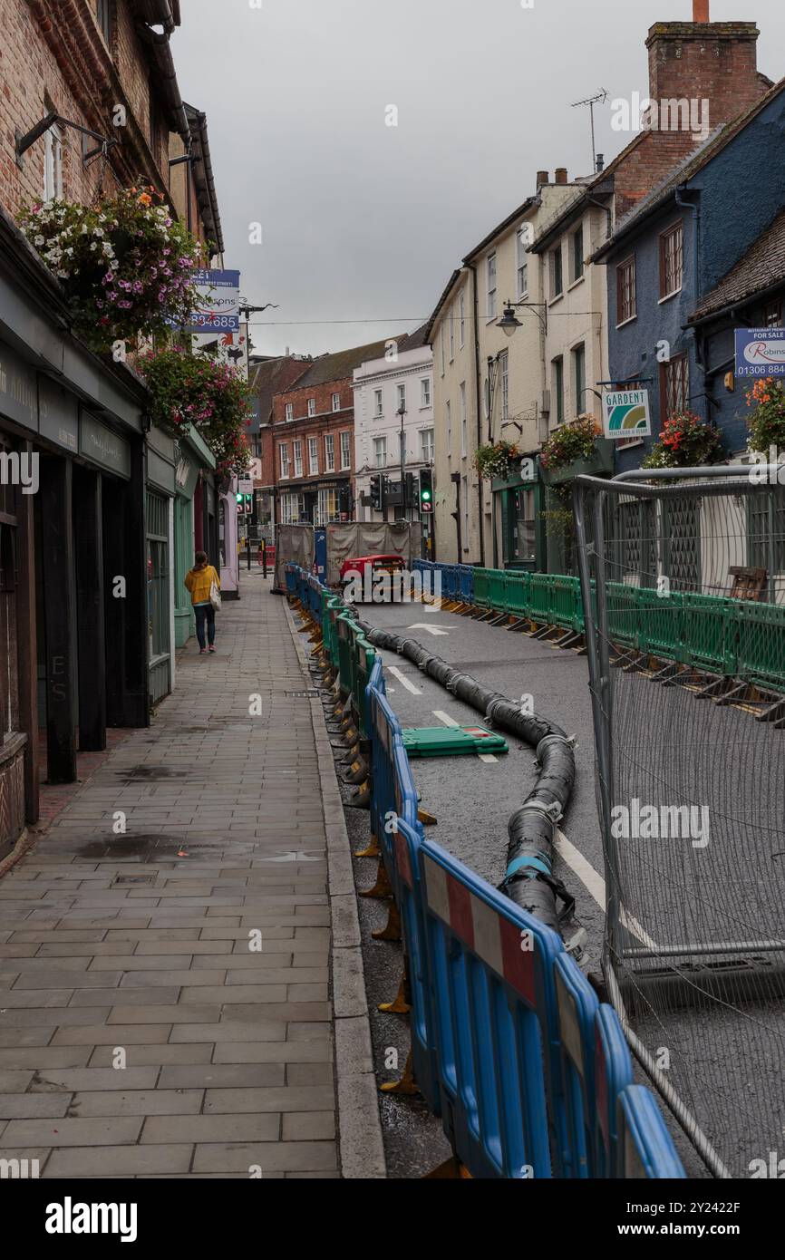 Dorking, Surrey, UK, 09-08-2024: Temporary West Street Closed to ...