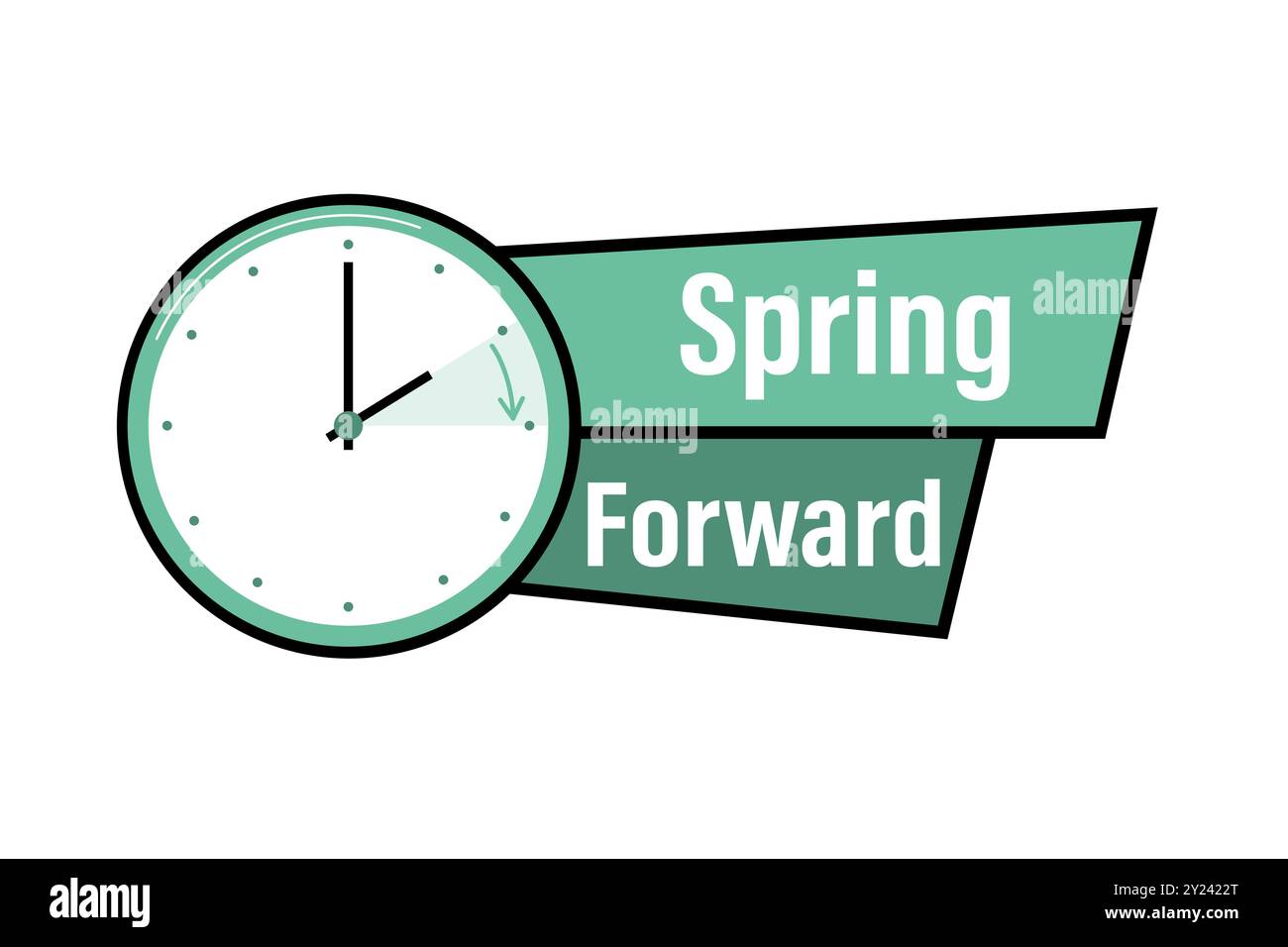 Summer Time Daylight Saving Time Spring Forward Clock Vector Icon