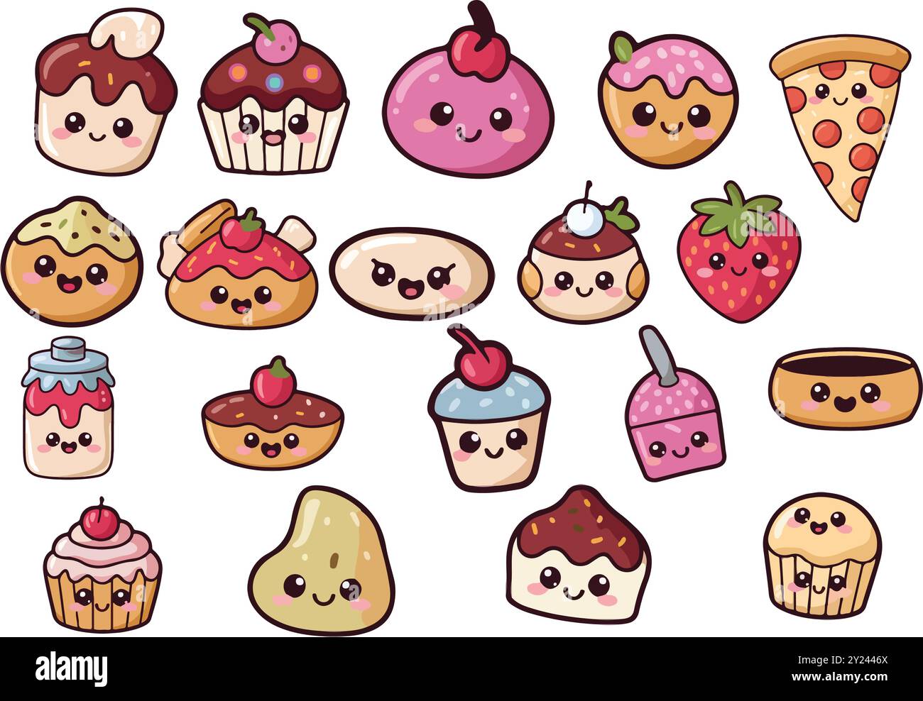 Kawaii cupcake stickers hi-res stock photography and images - Alamy