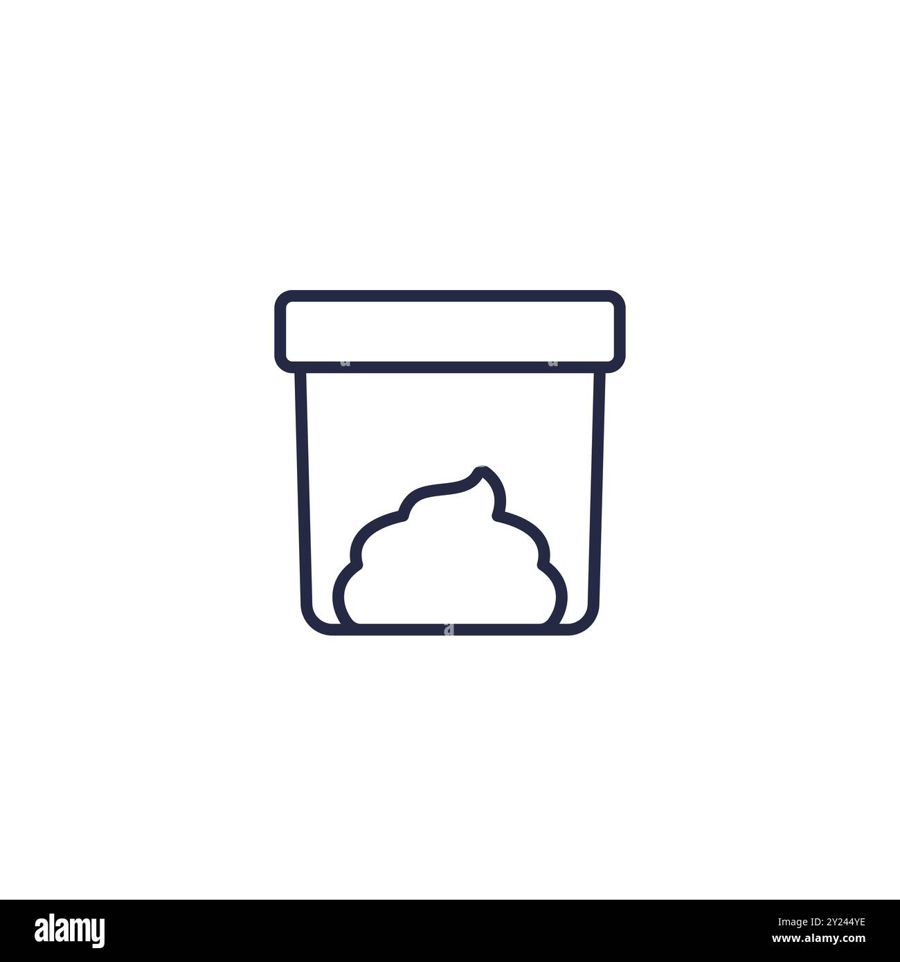 Stool sample icon, poop in cup line vector Stock Vector Image & Art - Alamy