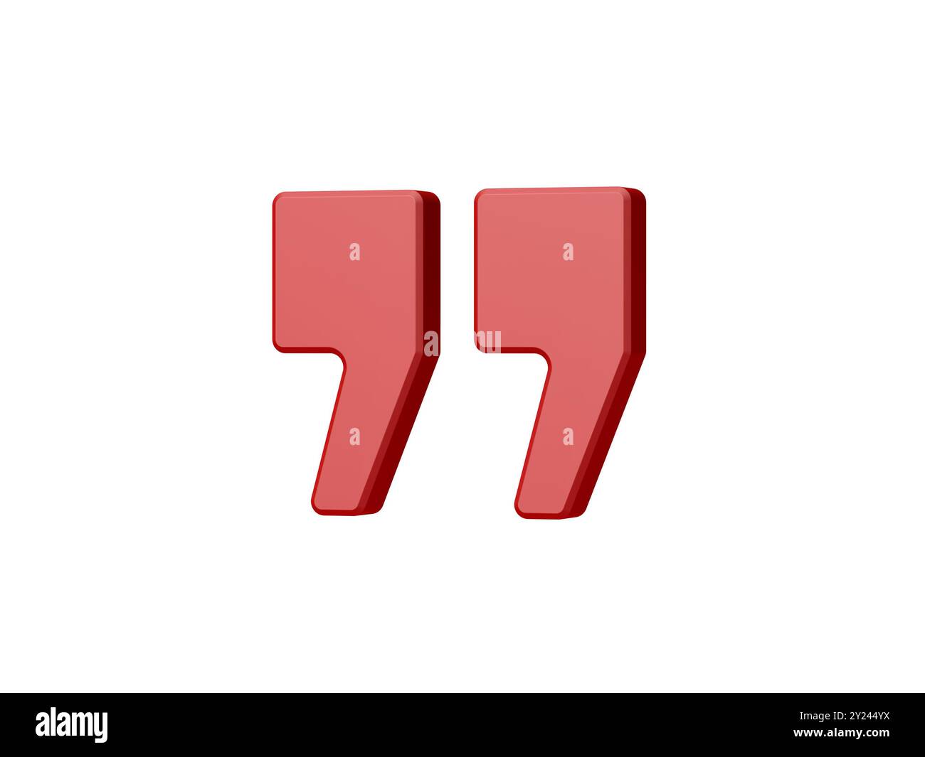 Quotation mark isolated on white background. 3d illustration Stock ...
