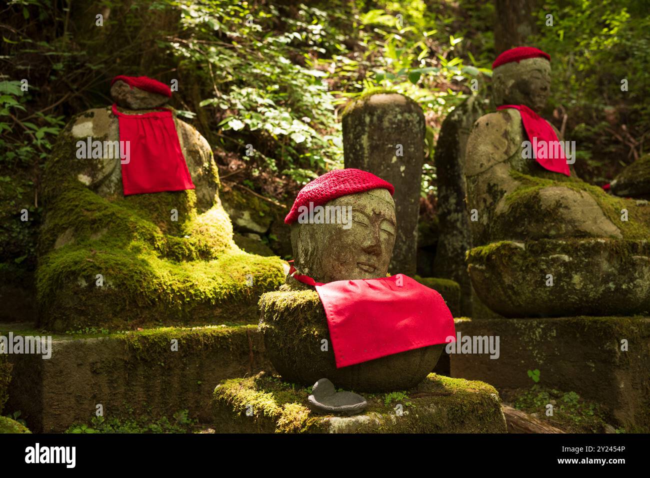 The Kanmangafuchi Abyss of Nikko, Japan is known for the Narabi Jizo, a ...