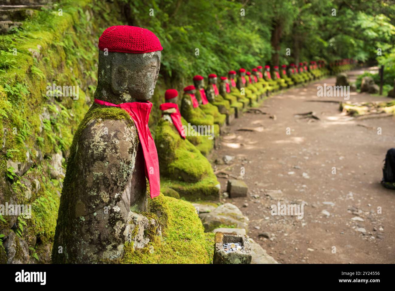 The Kanmangafuchi Abyss of Nikko, Japan is known for the Narabi Jizo, a ...