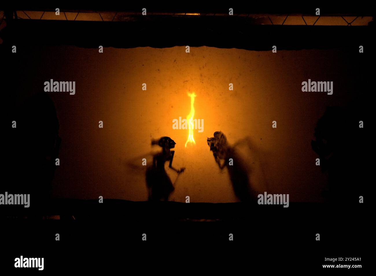Shadow puppets show at Oka Kartini in Ubud, Gianyar, Bali, Indonesia ...