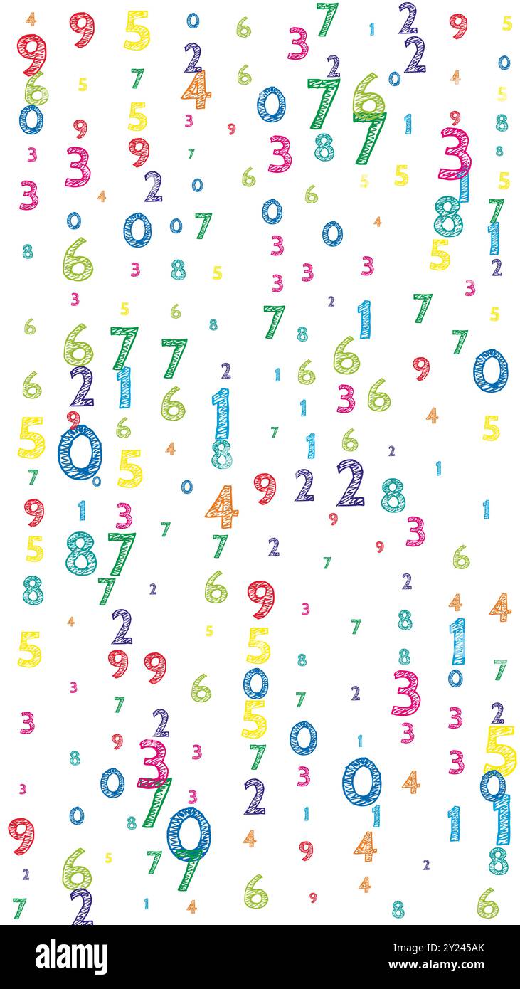 Scattered letters of latin alphabet. Colorful childish floating ...