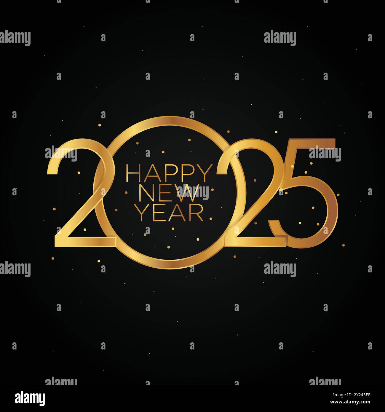 Luxury letter and number Happy New Year 2025 element design. Vector ...