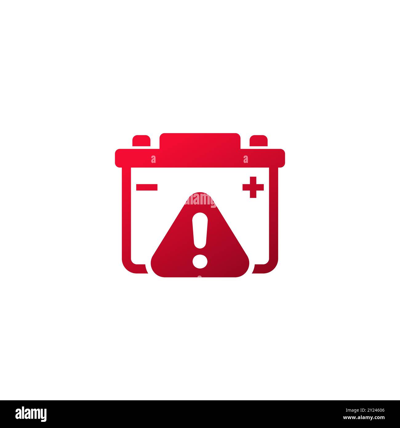 car battery warning, accumulator alert icon Stock Vector Image & Art ...