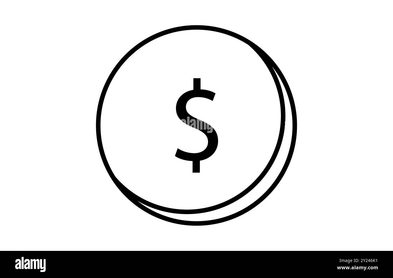 dollar coin set, Stacked golden coins illustration, dollar drawn with ...