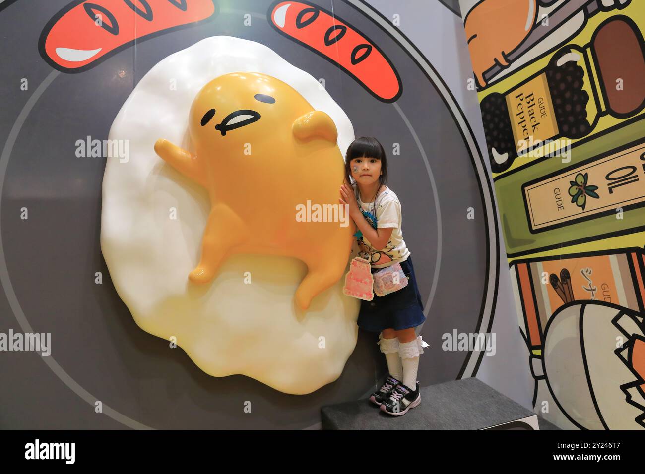 Girl at the Sanrio Puroland Gudetama Land Photoshoot Play Area Stock ...