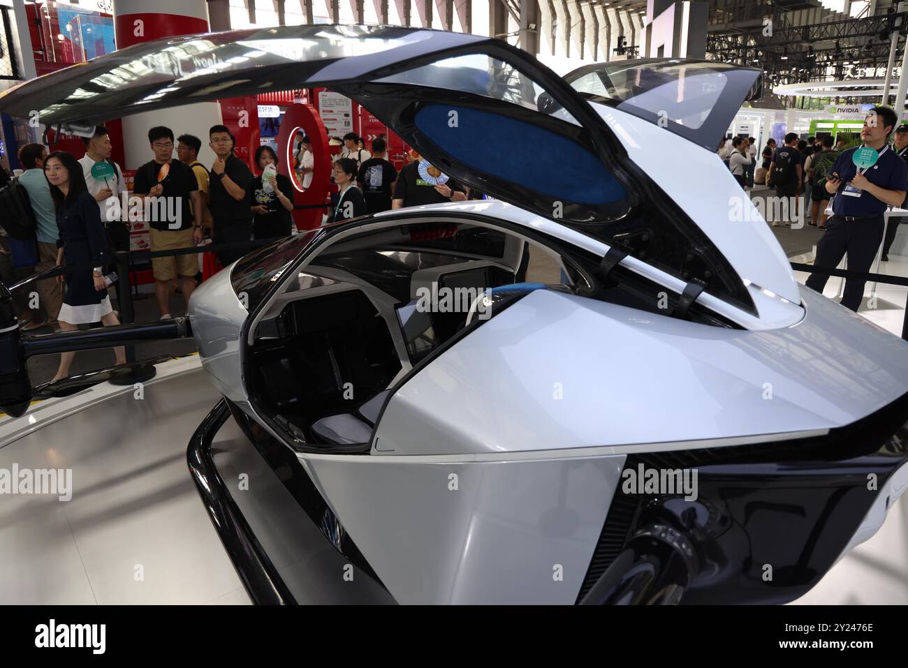 XPeng's eVTOL multicopter XPeng Voyager X2 is on display at the 2024 ...