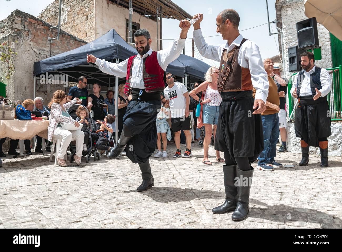 Dora (Dhora), Limassol District, Cyprus - May 28, 2023: Two men ...