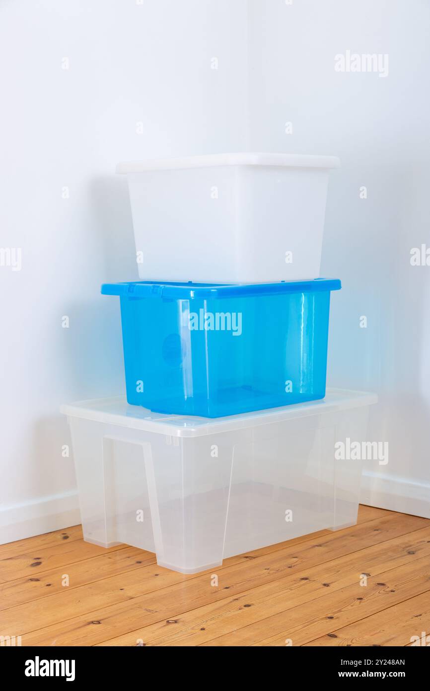 Stack Of Recyclable plastic storage containers Stock Photo - Alamy