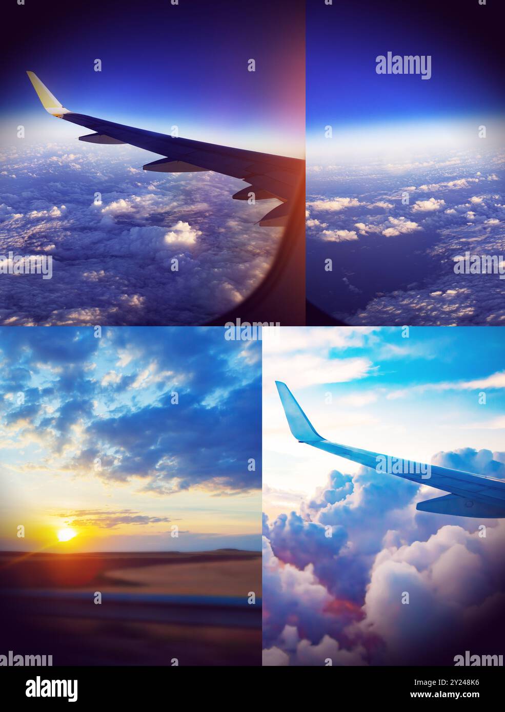 Design or composition of beautiful sunset, sky on the top view ...