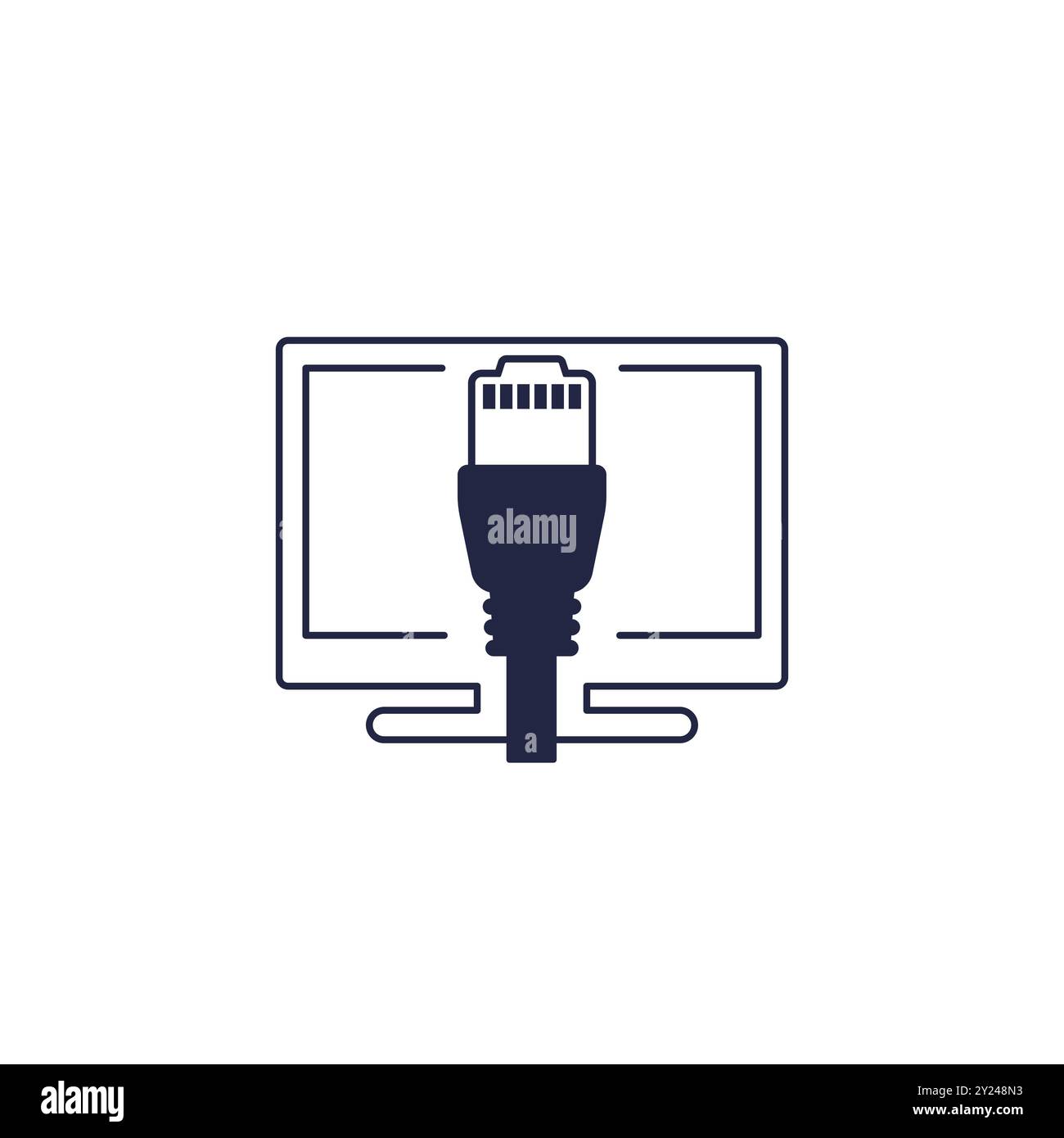 Ethernet cable and tv cable Cut Out Stock Images & Pictures - Alamy